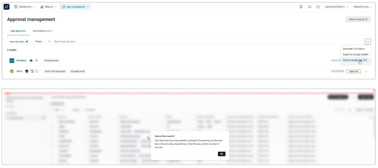 Release Notes - Lightspeed Insight Bulk Upload for Approvals